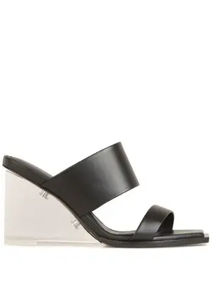 Alexander McQueen 75mm Leather Platform Wedge Sandals - Black