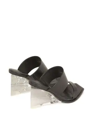 Alexander McQueen 75mm Leather Platform Wedge Sandals - Black