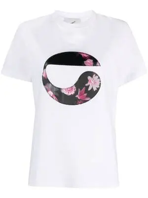Coperni Floral Logo-patch T-shirt