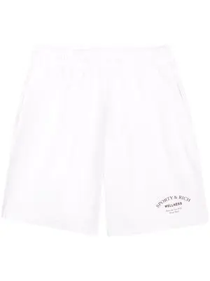 SPORTY & RICH Wellness Studio Cotton Shorts - White