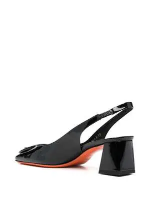 Santoni Slingback 60mm Strap Pumps - Black