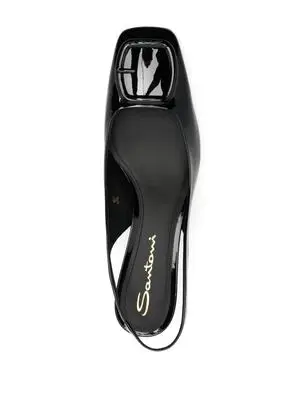 Santoni Slingback 60mm Strap Pumps - Black