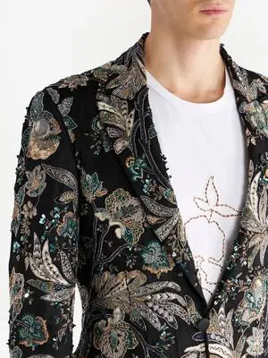 Etro Floral-jacquard Single-breasted Blazer