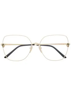 Cartier Oversized Engraved-detail Glasses - Gold