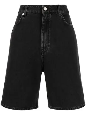 Loulou De Saison Washed Denim Shorts - Black