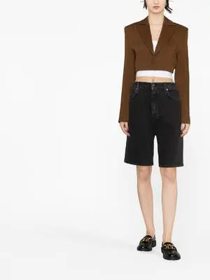 Loulou De Saison Washed Denim Shorts - Black