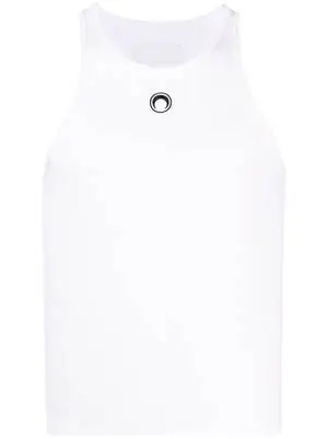 MARINE SERRE Crescent Moon Tank Top - White