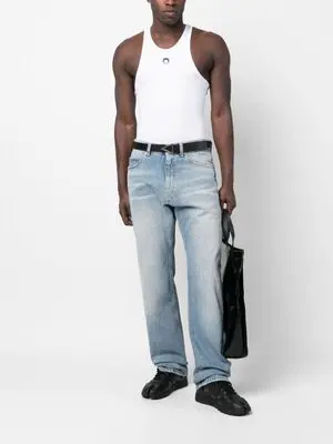 MARINE SERRE Crescent Moon Tank Top - White