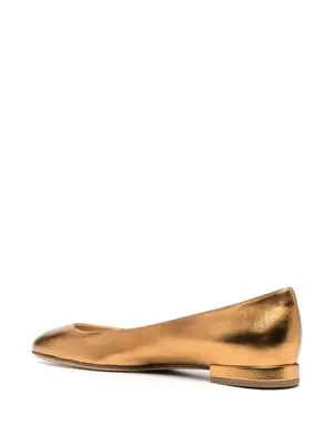 FRANCESCO RUSSO Metallic Leather Ballerina Flats