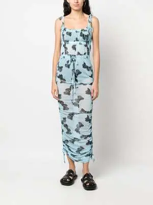 CHARLES JEFFREY Graphic-print Mesh Dress