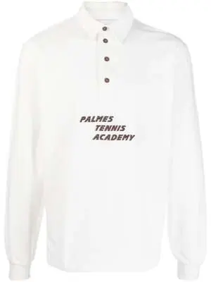PALMES Logo-print Button-up Sweatshirt