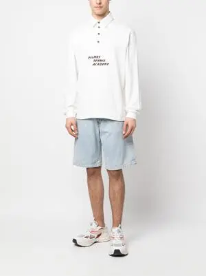 PALMES Logo-print Button-up Sweatshirt