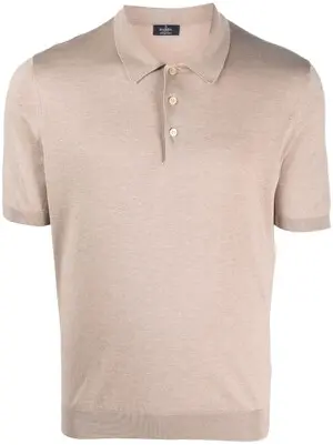 BARBA NAPOLI Short-sleeve Silk Polo Shirt