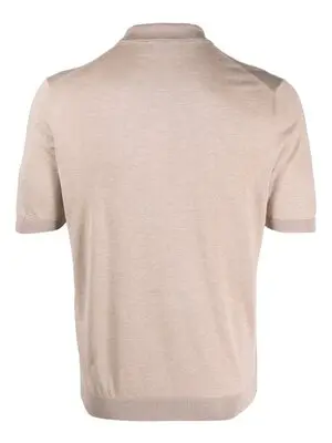 BARBA NAPOLI Short-sleeve Silk Polo Shirt
