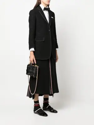 Thom Browne Mini Tweed Chain Tote - Black