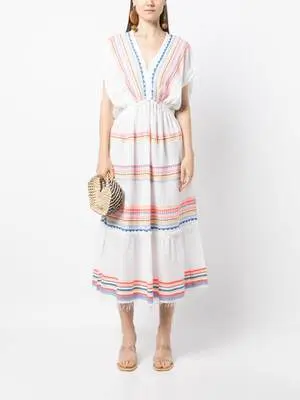 LEMLEM Bekah Plunging V-neck Dress - White