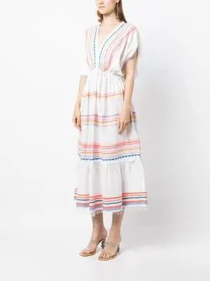 LEMLEM Bekah Plunging V-neck Dress - White