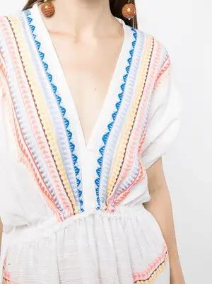 LEMLEM Bekah Plunging V-neck Dress - White
