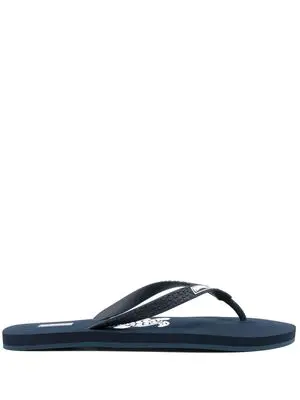 Vilebrequin Graphic-print Logo-patch Flip-flops - Blue