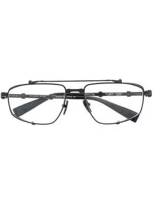 Balmain Logo-plaque Glasses - Black