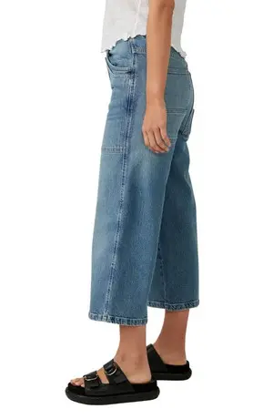 Free People Piper Mid Rise Crop Wide Leg Jeans