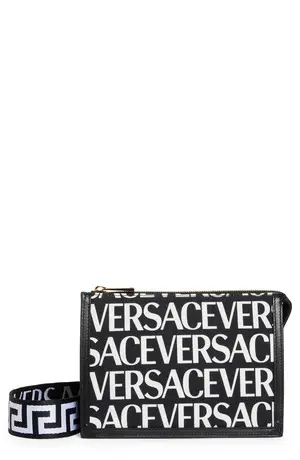Versace Repeat Logo Print Crossbody Bag