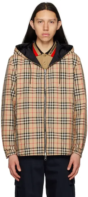 Burberry Burberry Beige Zip Reversible Jacket - Archive Beige Ip Chk