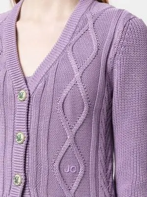 Jacob Cohen Logo-embroidered Cable-knit Cardigan