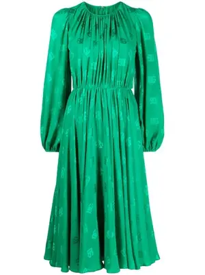 Dolce & Gabbana Logo-print Flared Midi Dress