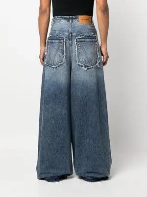 Vetements Distressed Wide-Leg Jeans In Blue - 41% Off | Editorialist