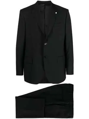 LUIGI BIANCHI MANTOVA Single-breasted Virgin-wool Suit - Black