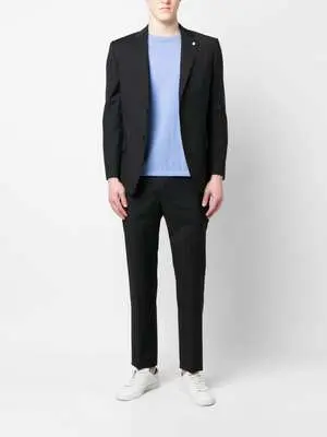 LUIGI BIANCHI MANTOVA Single-breasted Virgin-wool Suit - Black