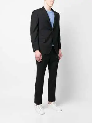LUIGI BIANCHI MANTOVA Single-breasted Virgin-wool Suit - Black
