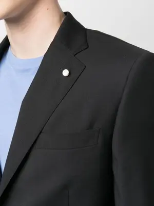 LUIGI BIANCHI MANTOVA Single-breasted Virgin-wool Suit - Black