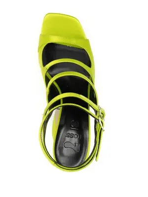 SERGIO ROSSI 140mm Platform Leather Sandals - Green