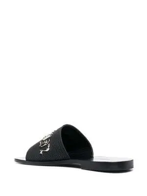 Philipp Plein Logo-lettering Leather Slides