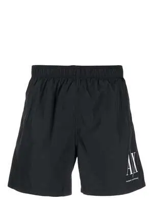 Armani Exchange Logo-print Swim Shorts - Black