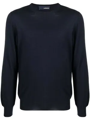 LARDINI Fine-knit Wool Sweatshirt - Blue