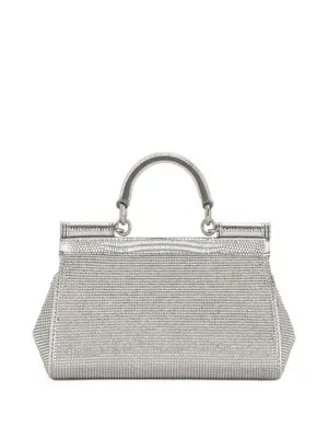 Dolce & Gabbana Sicily Satin Top-handle Bag - Silver
