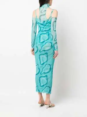 JULFER Graphic-print Semi-sheer Layered Dress