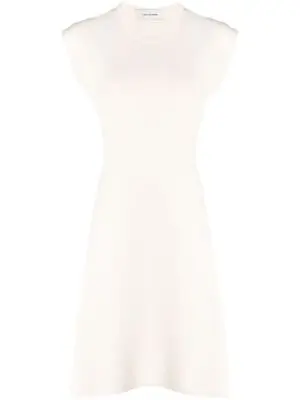 YVES SALOMON Fine-ribbed Sleeveless Mini Dress - Neutrals