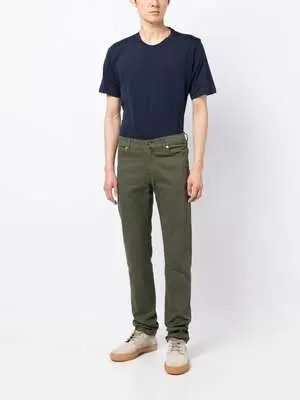 Kiton Logo-embroidered Short-sleeve T-shirt - Blue