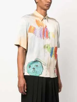 Off-White Cartoon-print Short-sleeved Shirt