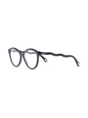 Chloé Wave-arm Round-frame Eyeglasses