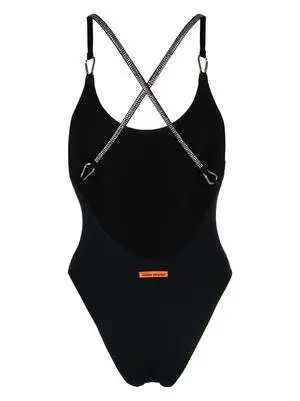 Heron Preston Rhinestone Embellished One Piece Swimsuit