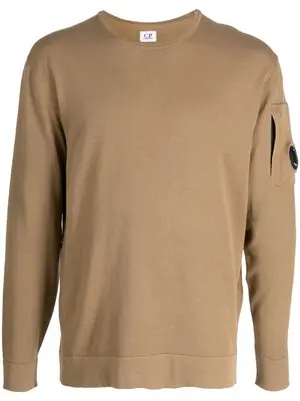 C.P. COMPANY Crew Neck Cotton Sweatshirt - Brown