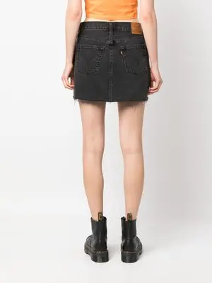 LEVI'S Logo-patch Denim Mini Skirt - Black