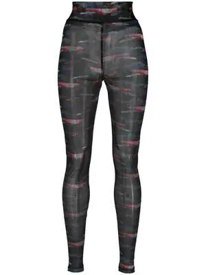 Henrik Vibskov Bird-print Semi-sheer Mesh Leggings - Black