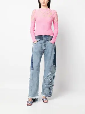CORMIO Long-sleeve Knitted Top - Pink