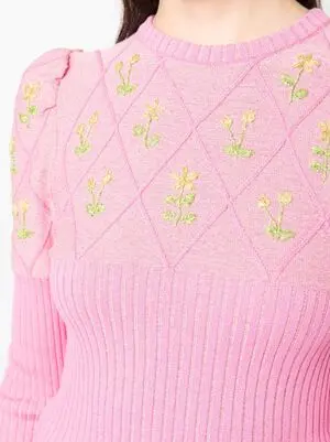 CORMIO Long-sleeve Knitted Top - Pink